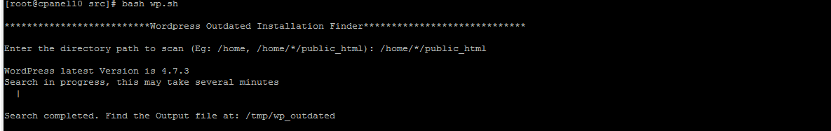 WordPress Outdated Installation Finder Shell Script